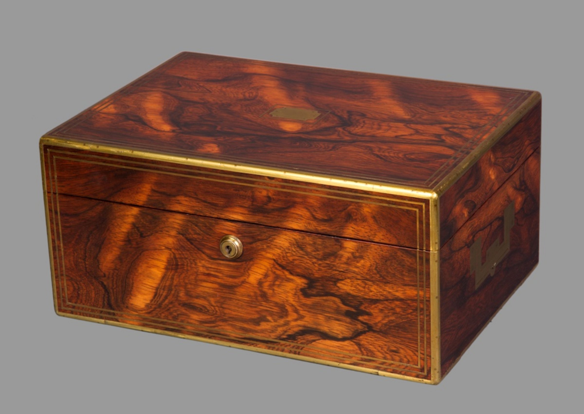 A Fine William IV Brassbound Rosewood Travelling Toilet Box by D ...