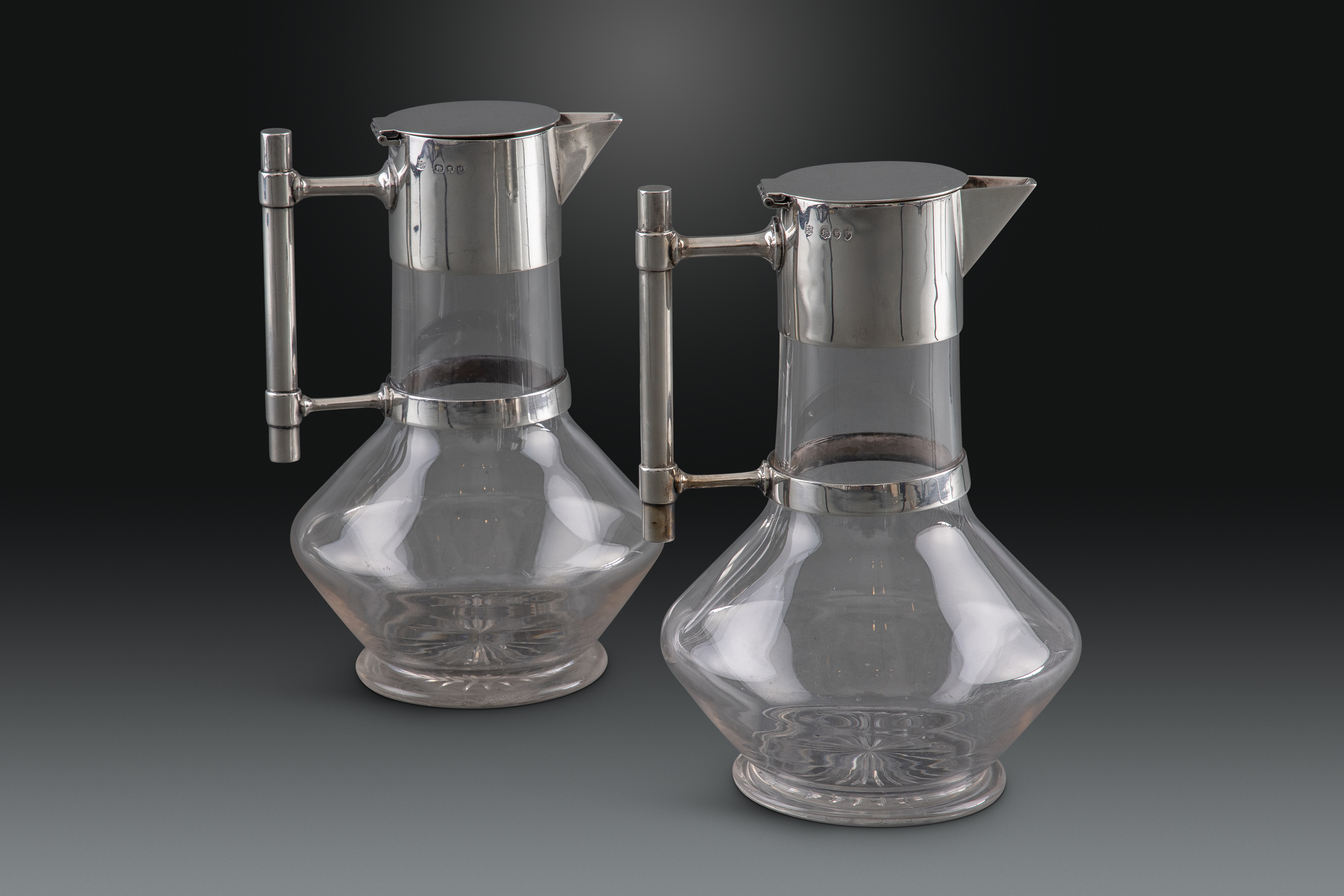 Fine and Rare Pair of Christopher Dresser Silver and Glass Wine ...